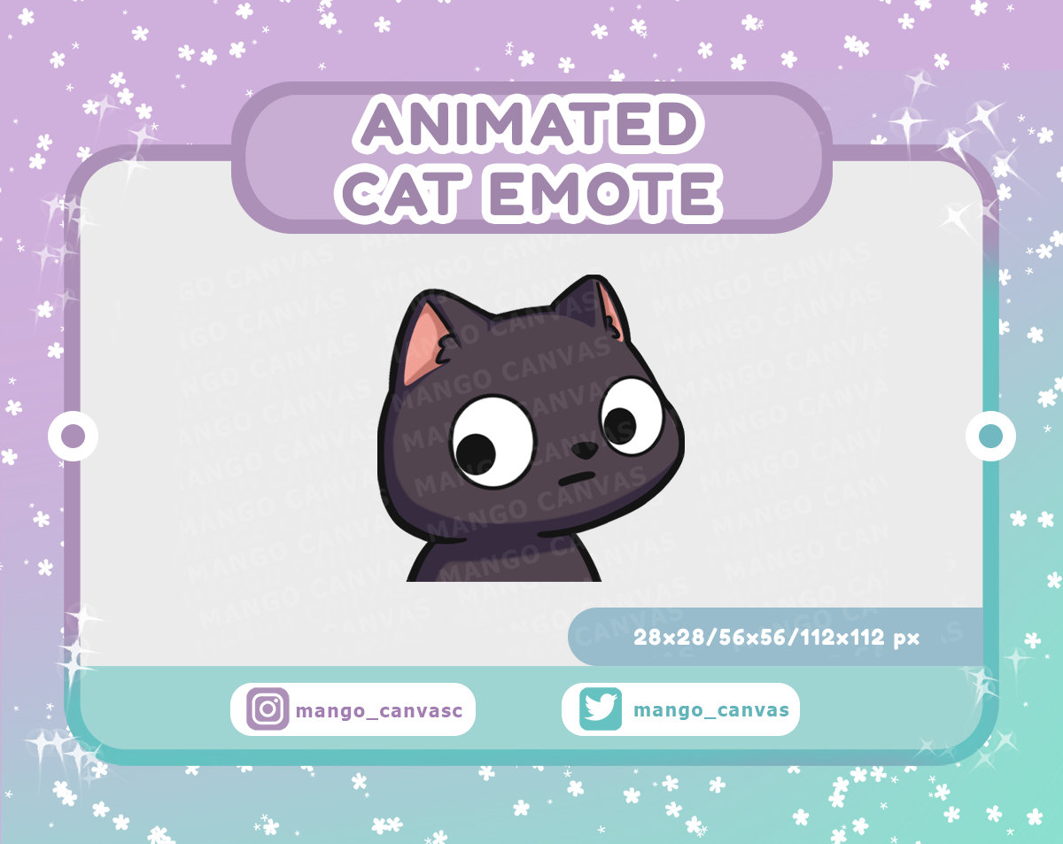 Animated Black Cat Emote-awkward Emote - Etsy