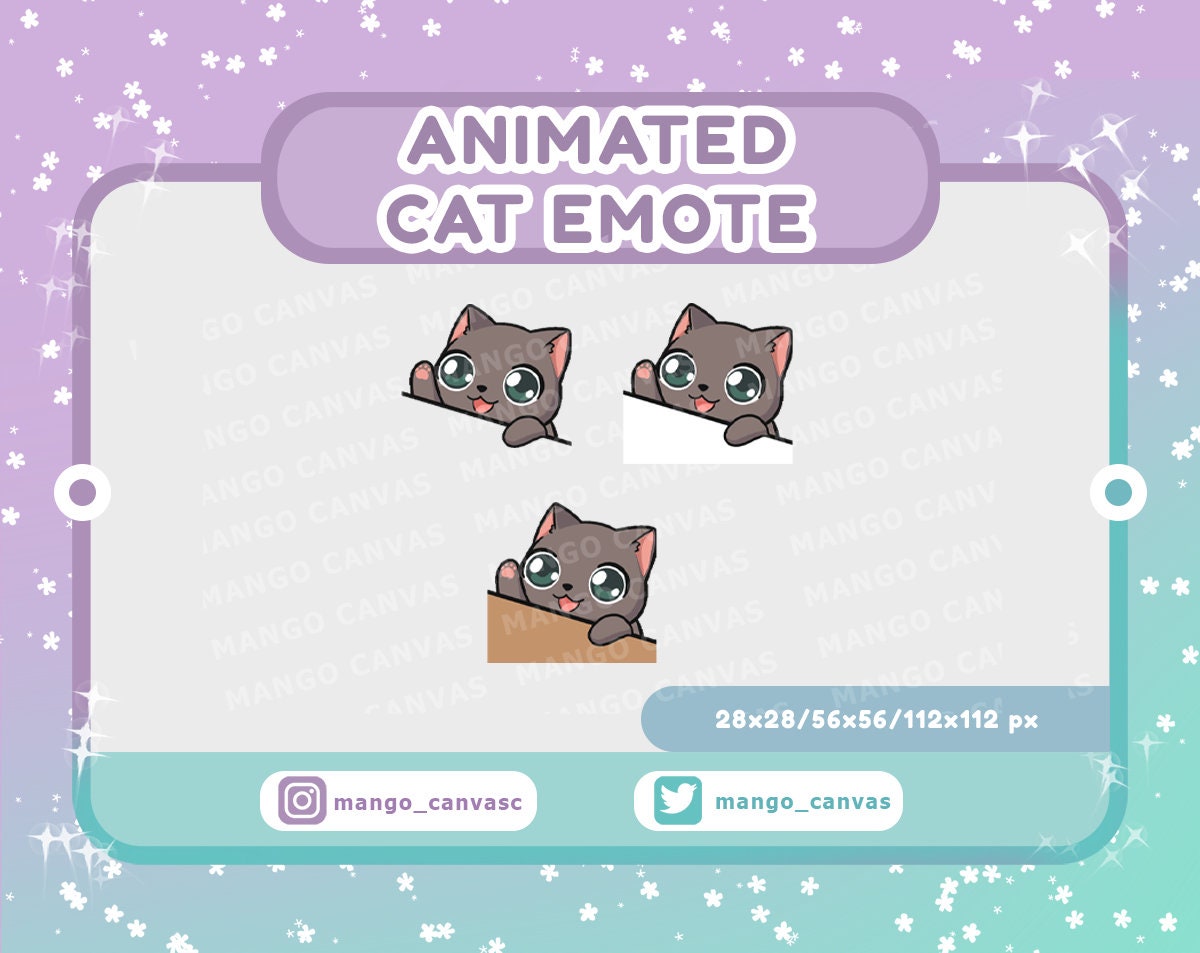 Animated Gray Cat Emote-bongo Emote - Etsy