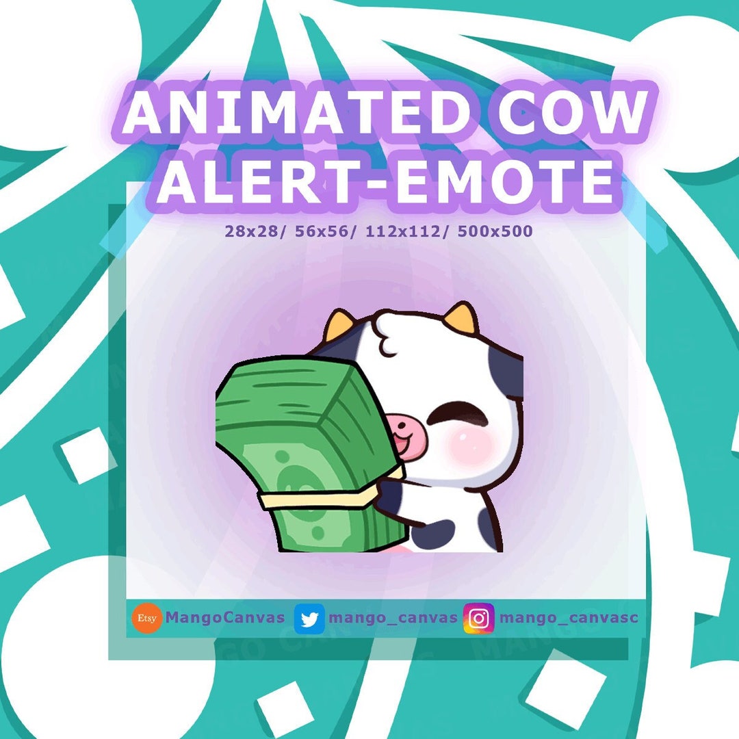 Animated Cow Emote-alert / Money Emote - Etsy