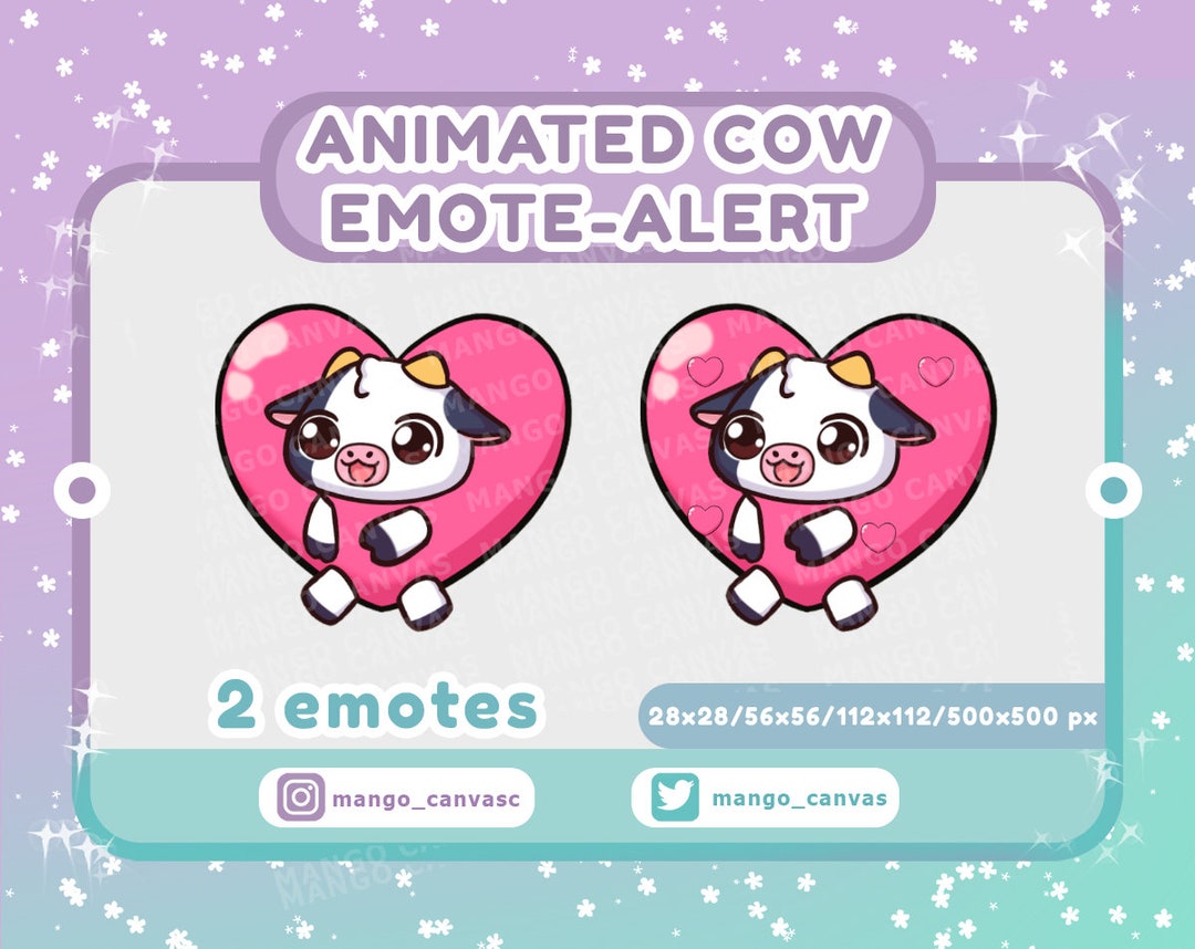 Animated Cow Emote Alert /heart Emote-alert - Etsy