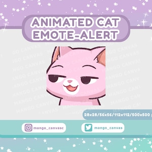 Animated Pink Cat Emote-smirk Emote - Etsy