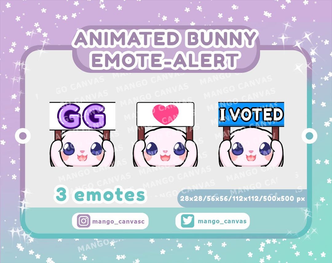 Animated Bunny Emote-gg Sign Emote/heart Sign Emote - Etsy