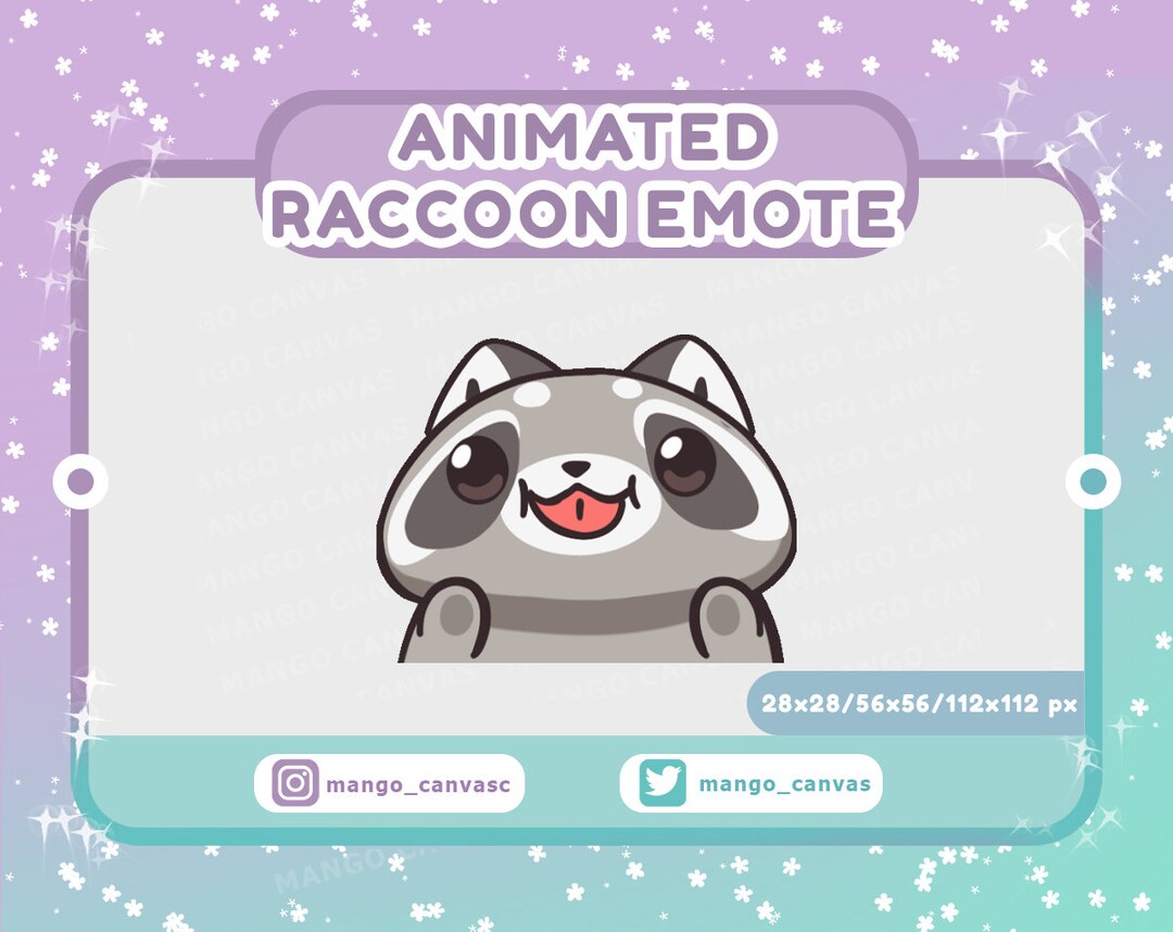 Animated Raccoon Emote-lick Emote - Etsy