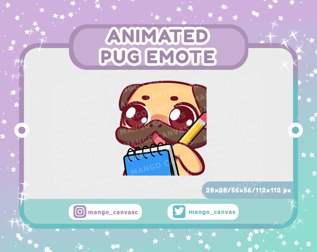 Animated Pug Emote-noted Emote - Etsy