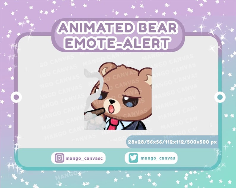 Animated Bear Emote-alert/smoking Emote-alert - Etsy