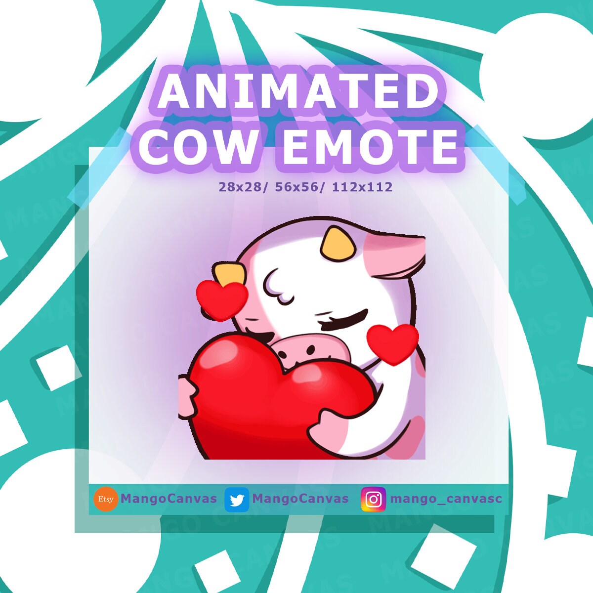 Animated Pink Cow -hug Emote - Etsy