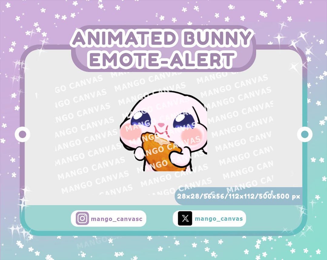 Animated Bunny Emote-alert /chicken Tender Emote-alert - Etsy