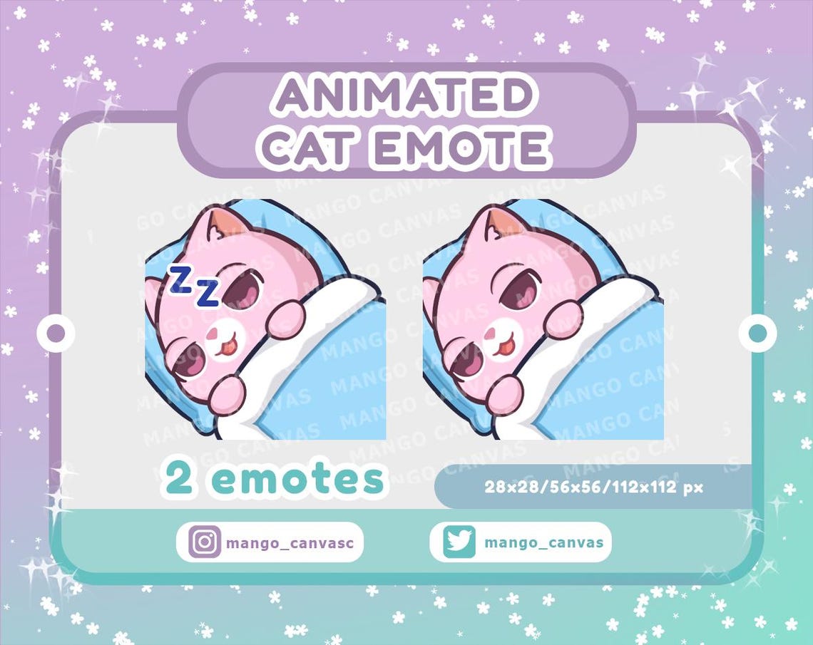 Animated Pink Cat Emote-sleep Emote - Etsy