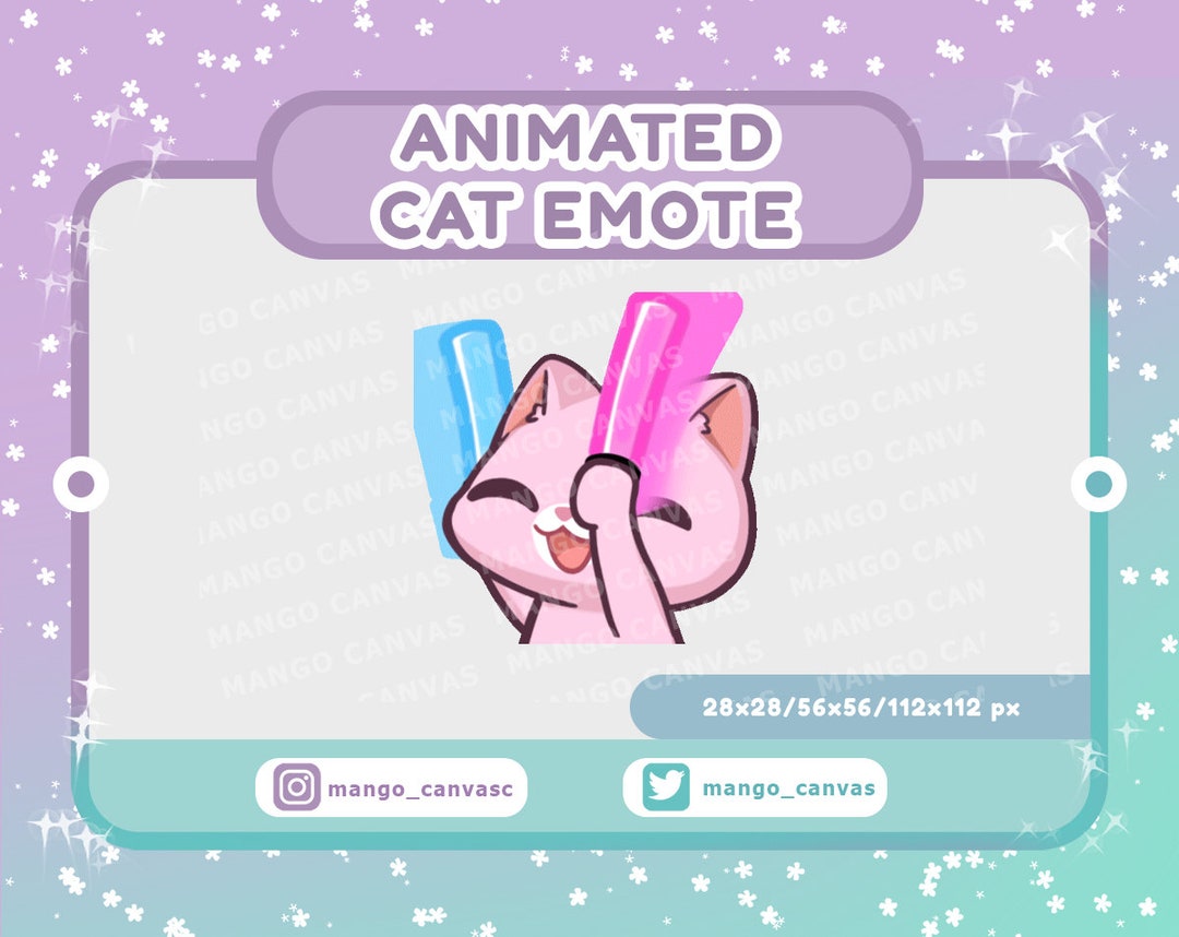 Animated Pink Cat Emote-lightstick Emote - Etsy