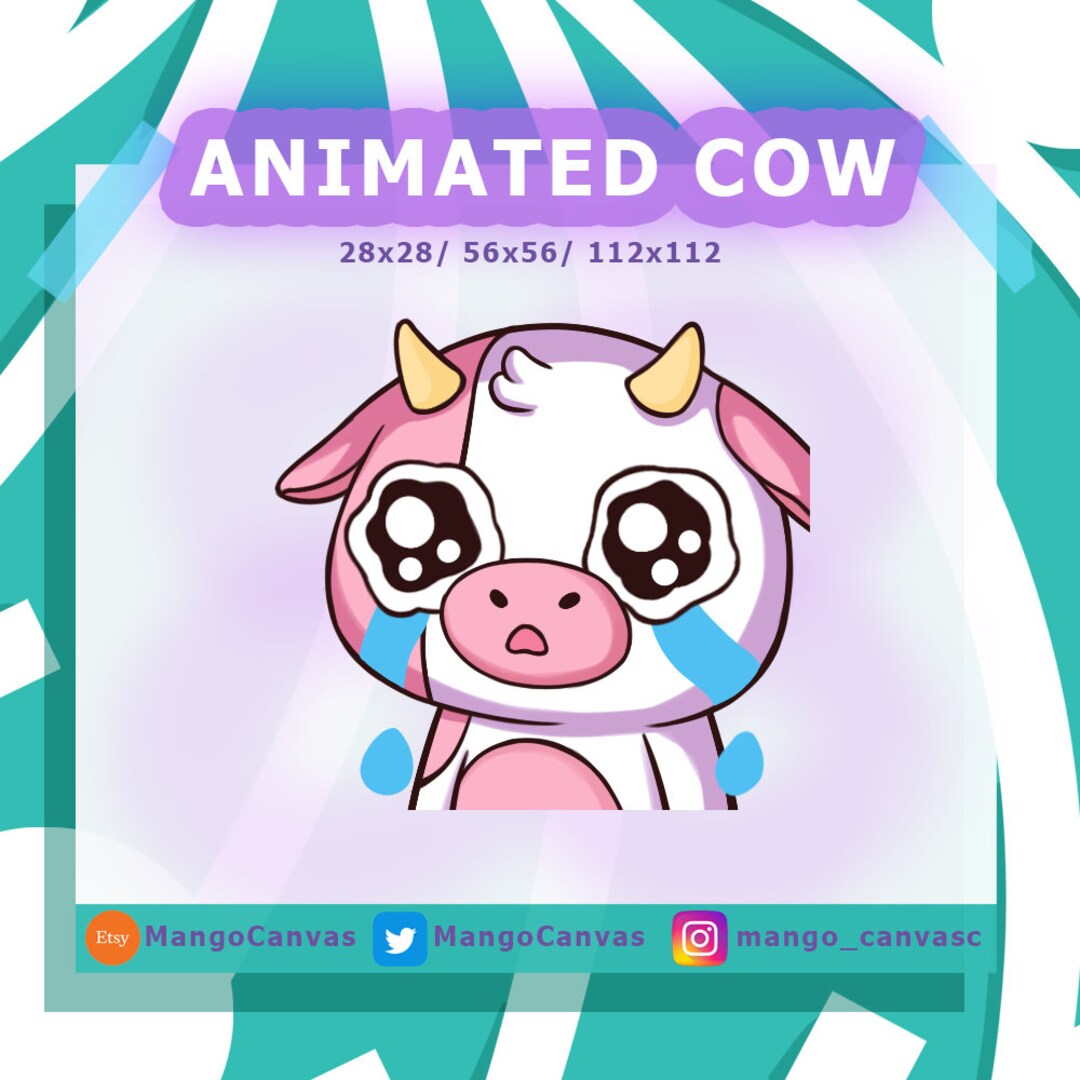 Animated Pink Cow Emote - Etsy