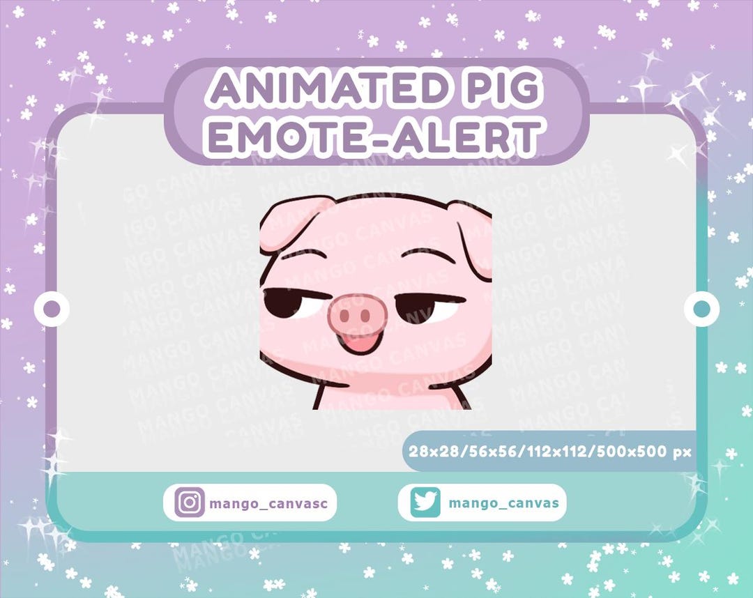 Animated Pig Emote Alert /smirk Emote-alert - Etsy