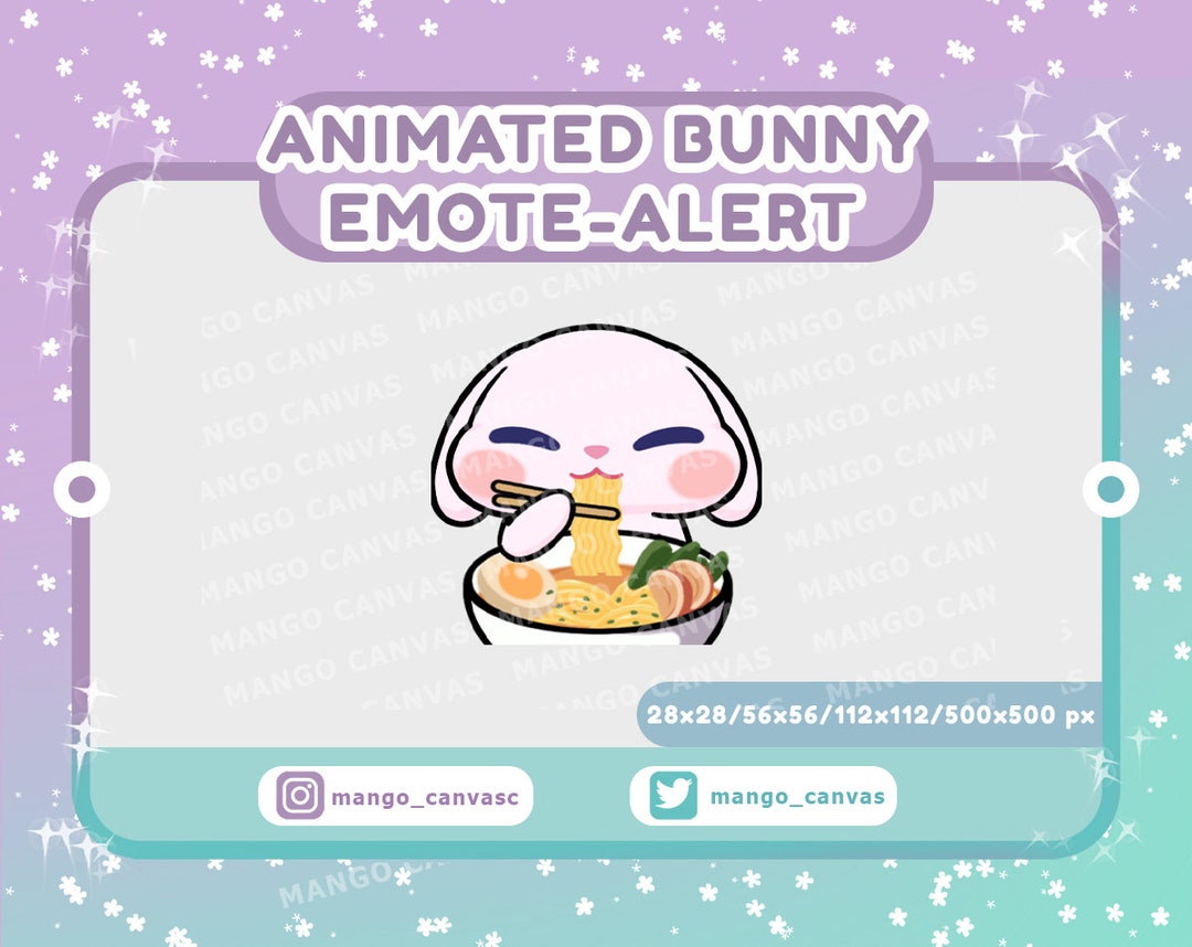 Animated Bunny Emote Alert /ramen Emote-alert - Etsy
