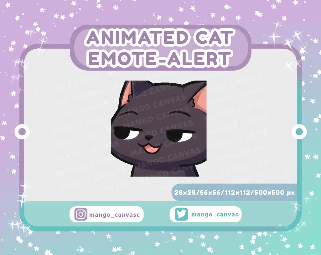 Animated Black Cat Emote-smirk Emote - Etsy