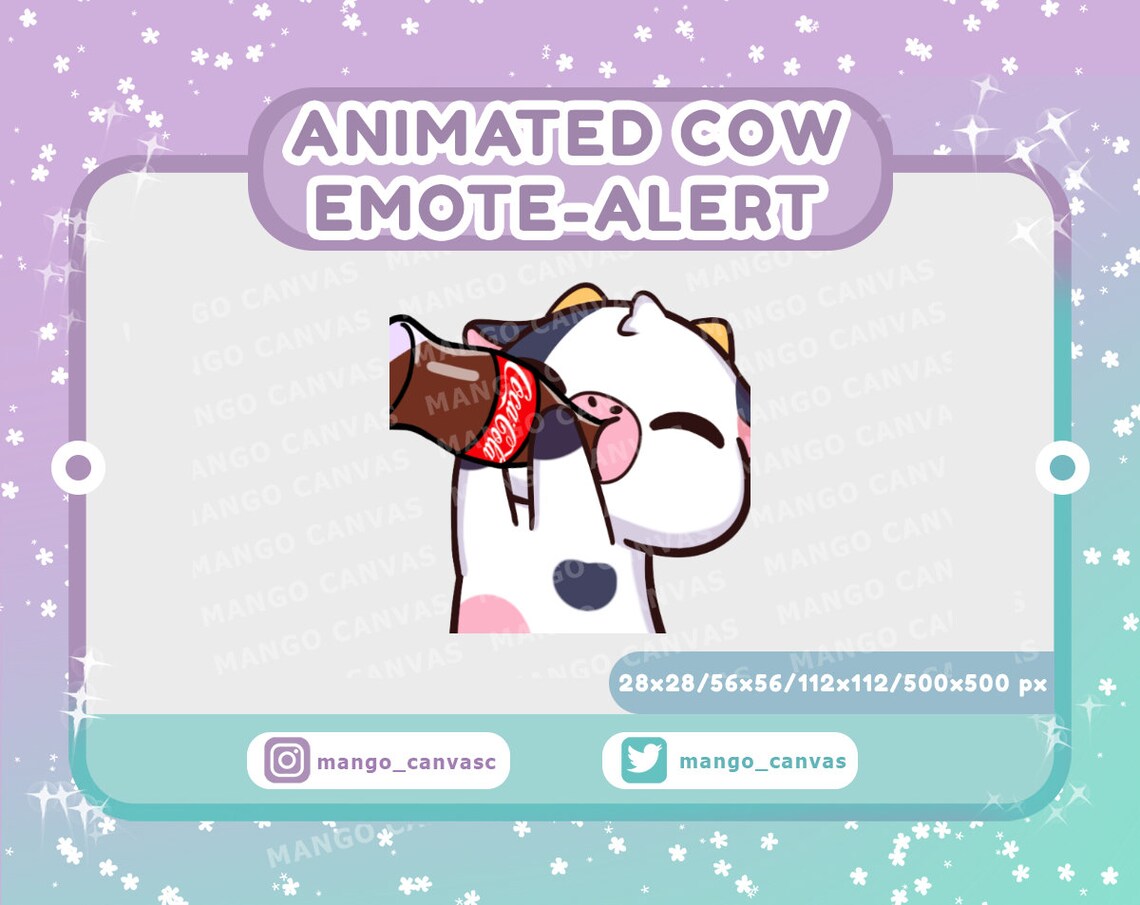 Animated Cow Emote Alert /drink Emote-alert - Etsy