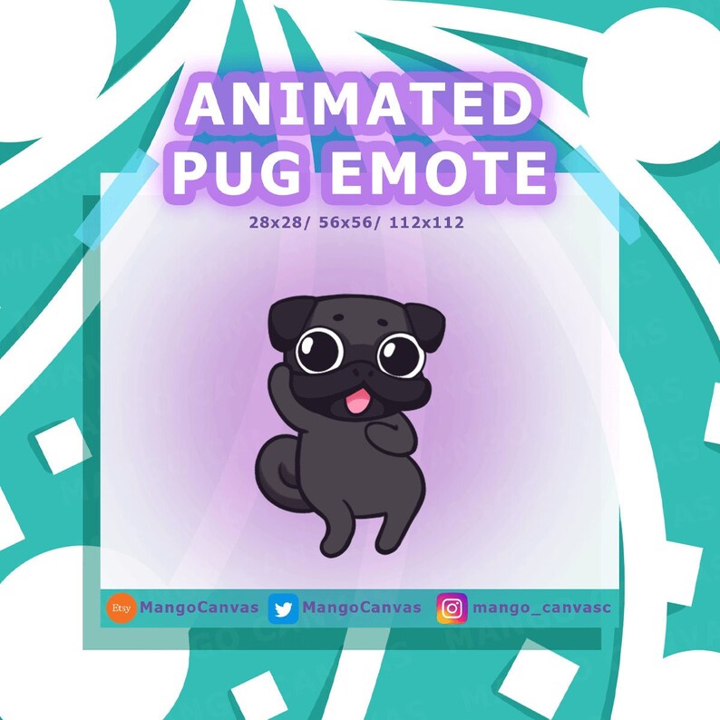 Animated Black Pug Emote-dancing Pug - Etsy