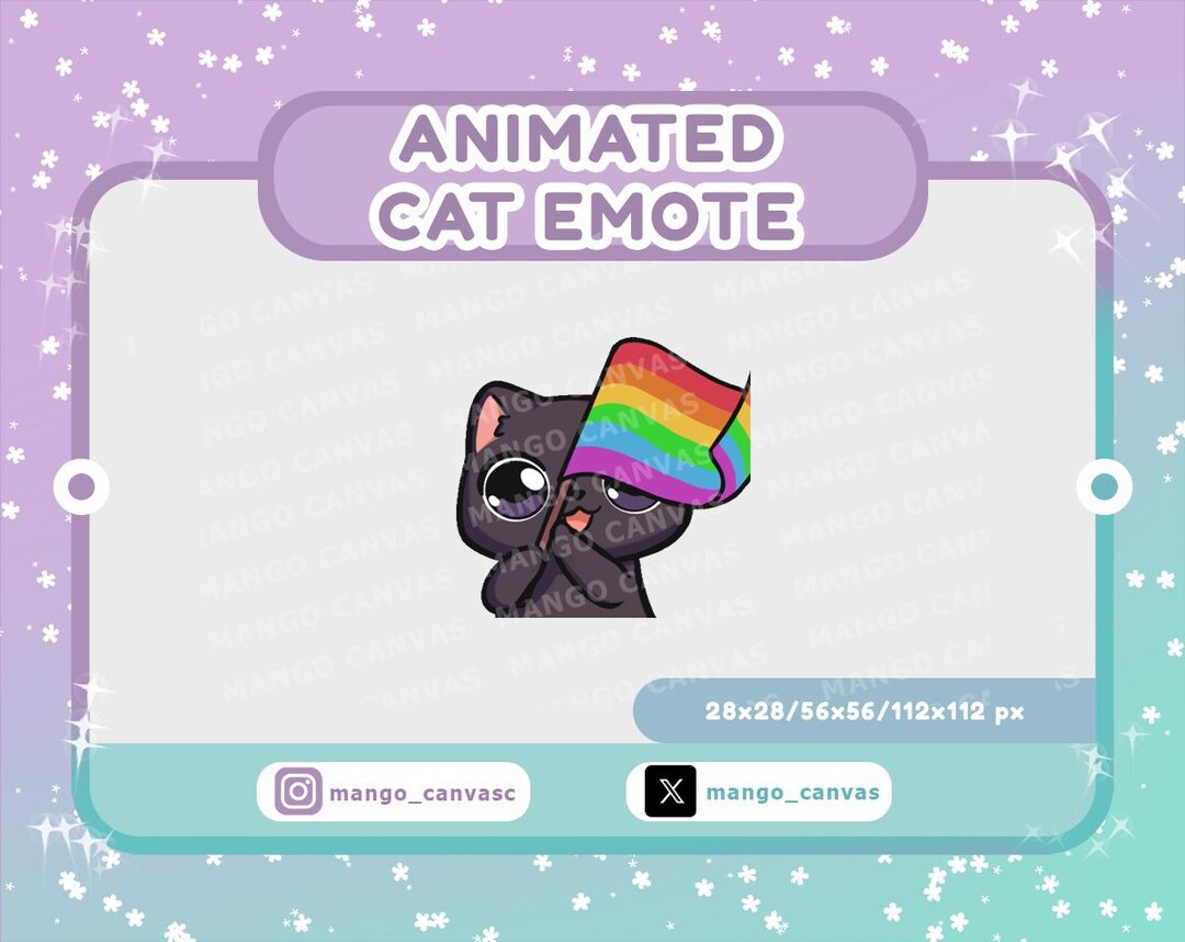 Animated Black Cat Emote-pride Flag Emote - Etsy