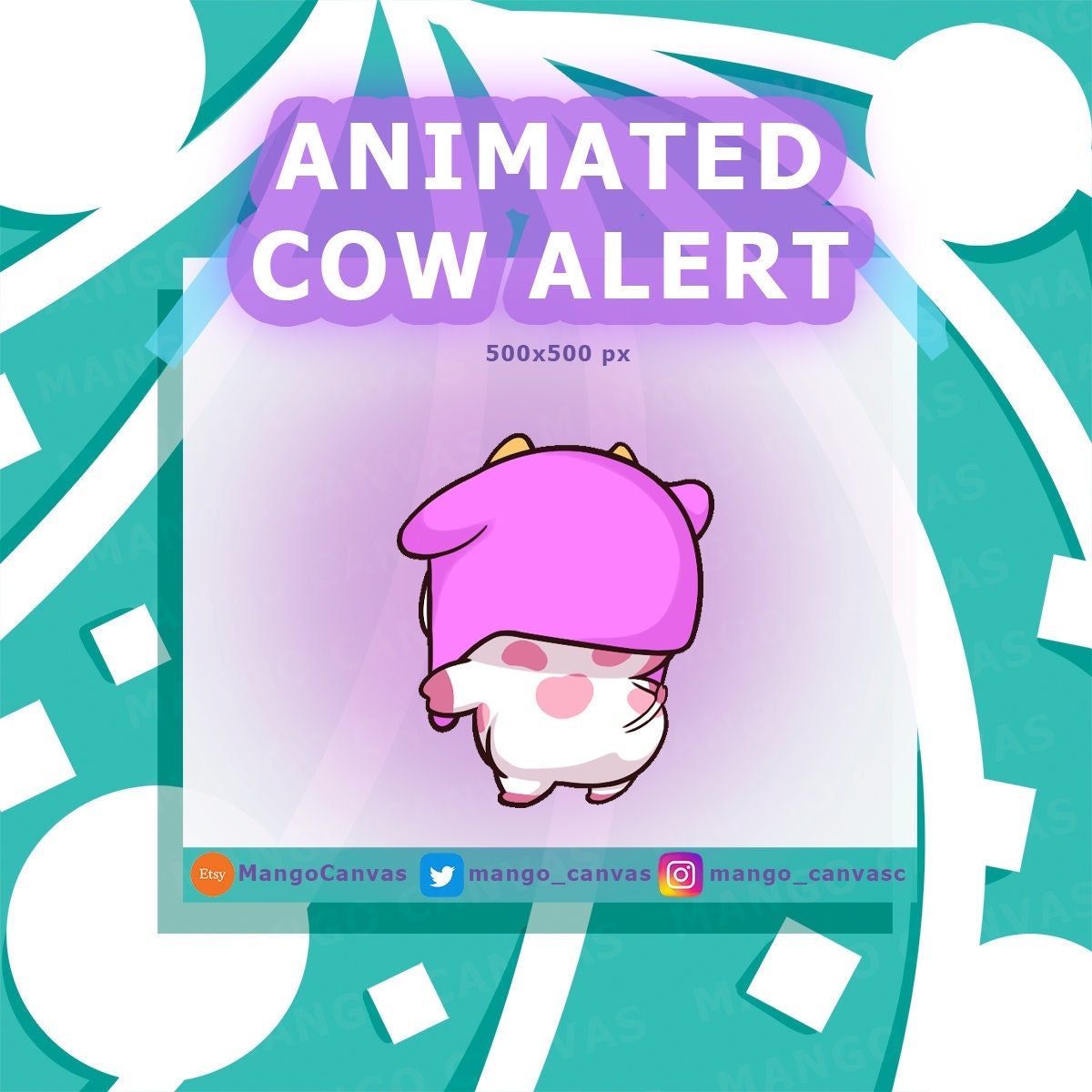 Animated Pink Cow Alert Shake Dance - Etsy