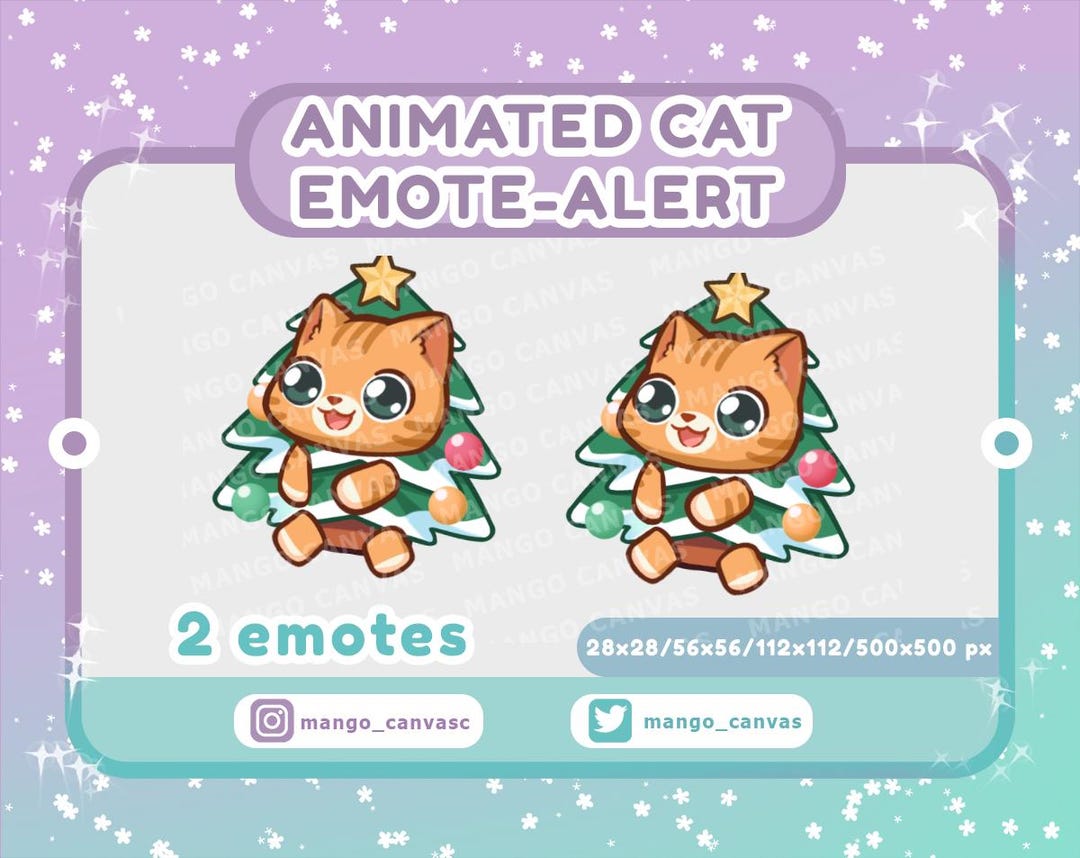 Animated Orange Cat Emote-alert / Christmas Tree Emote-alert - Etsy