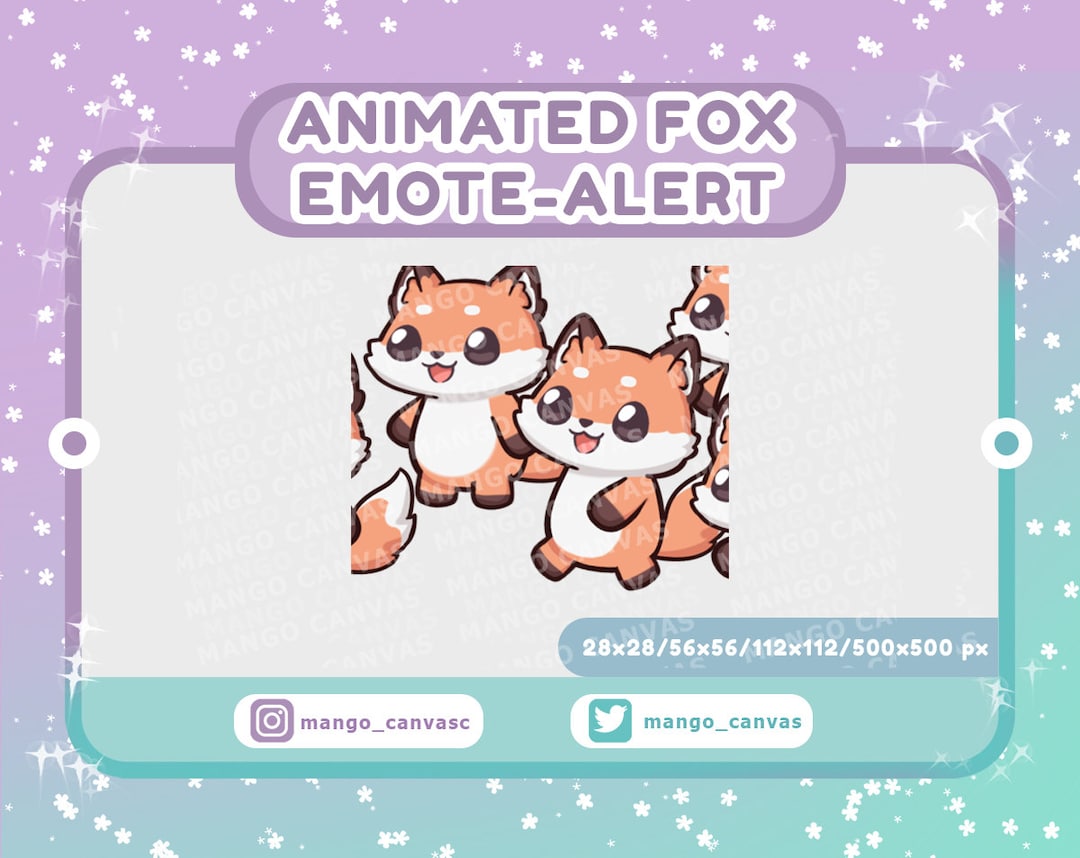 Animated Fox Emote-alert/raid Emote-alert - Etsy