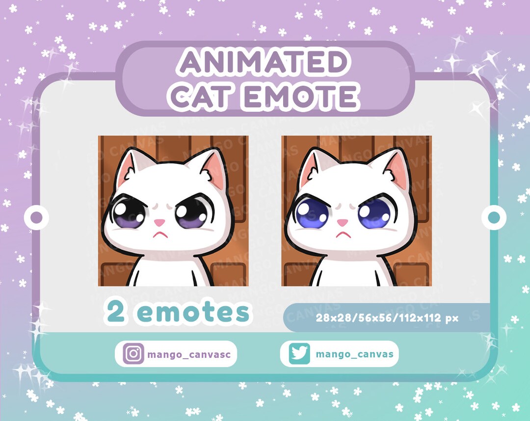 Animated White Cat Emote-leave Emote - Etsy
