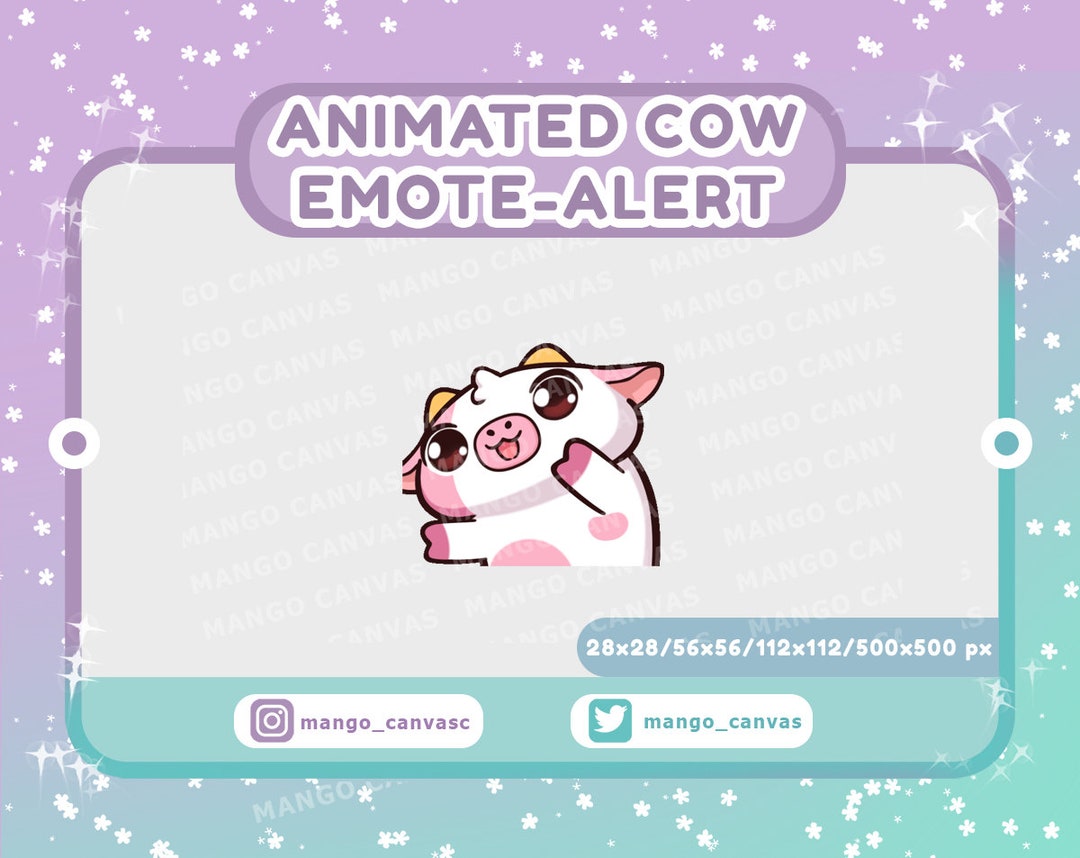 Animated Pink Cow Emote Alert /wobble Dance Emote-alert - Etsy