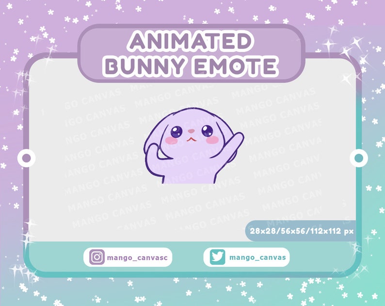 Animated Purple Bunny Emote-rabbit Emote - Etsy Australia
