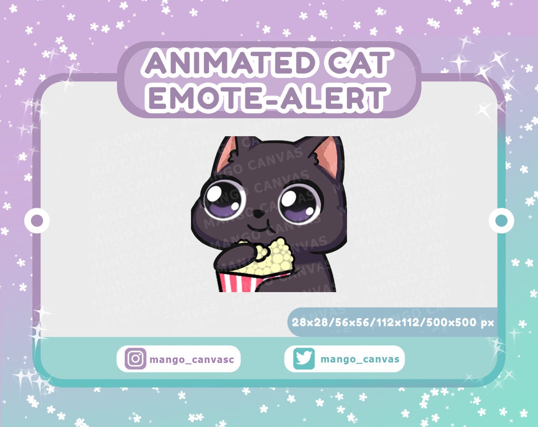 Animated Black Cat Emote Alert /popcorn Emote-alert - Etsy