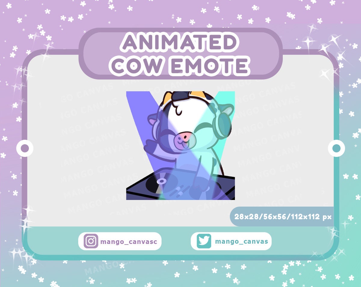 Animated Cow Emote-dj Emote - Etsy