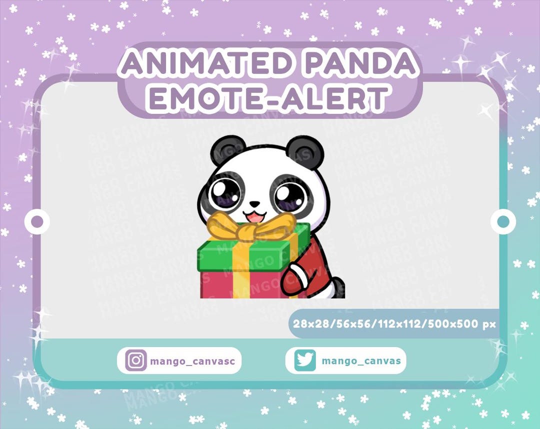 Animated Panda Emote-alert/christmas Gift Emote-alert - Etsy
