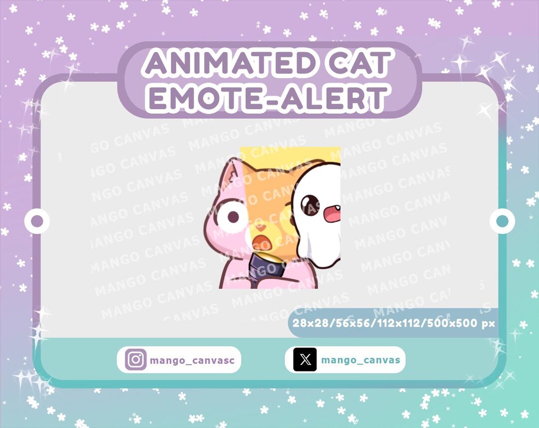 Animated Pink Cat Emote-alert/halloween Emote-alert/scared Emote-alert ...