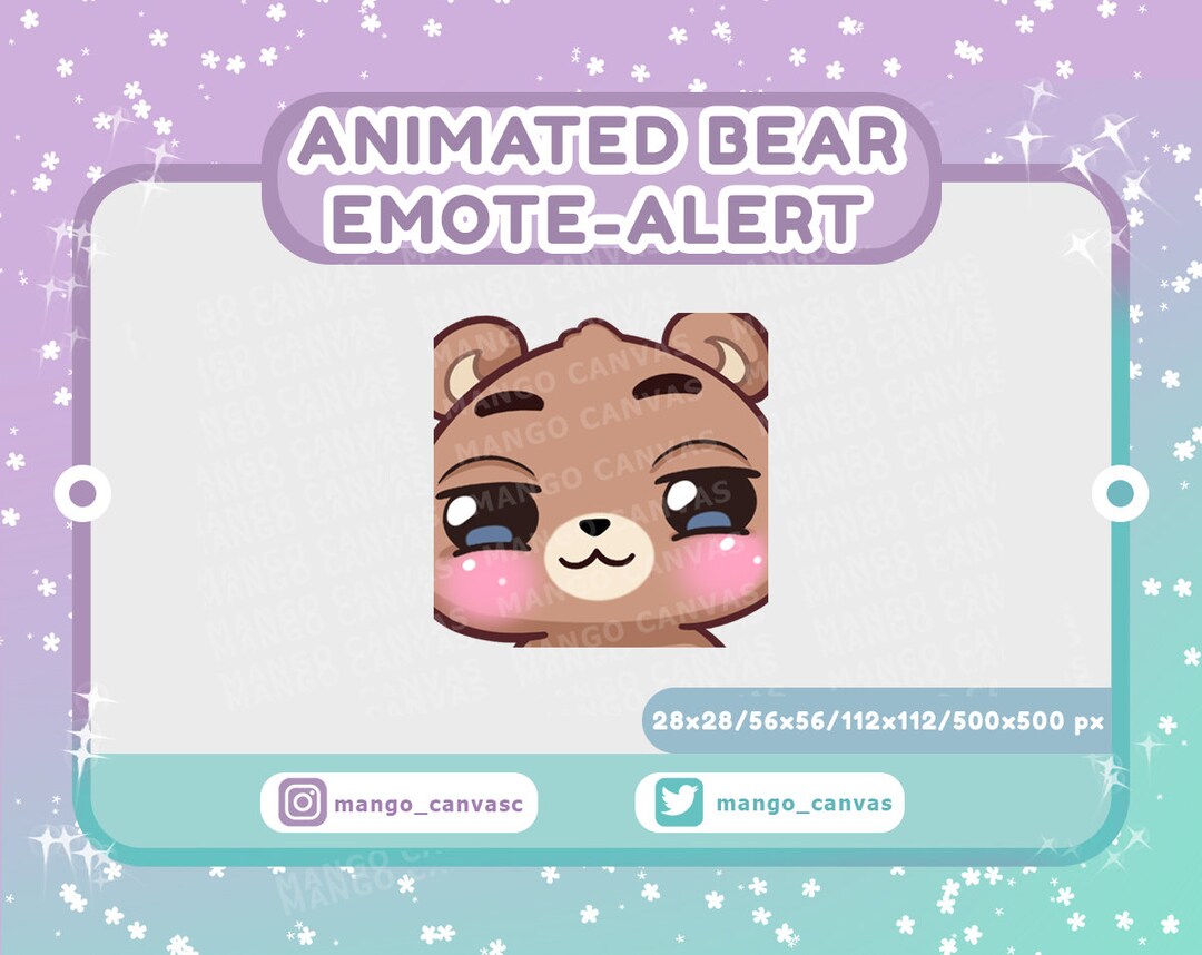 Animated Bear Emote-alert/smirk Emote-alert #2 - Etsy