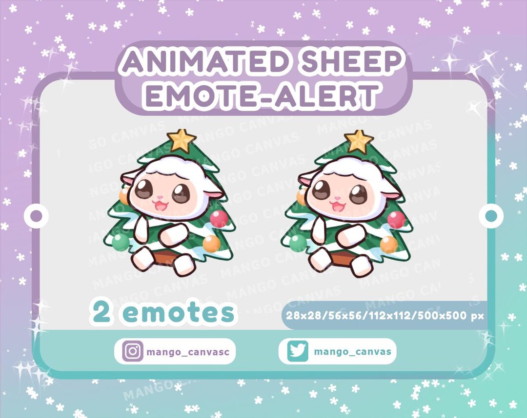 Animierte Schaf Emote Alarm / Weihnachtsbaum Emote Alarm - Etsy.de