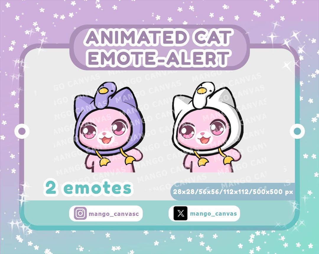 Animated Pink Cat Emote-alert/wiggle Emote-alert - Etsy