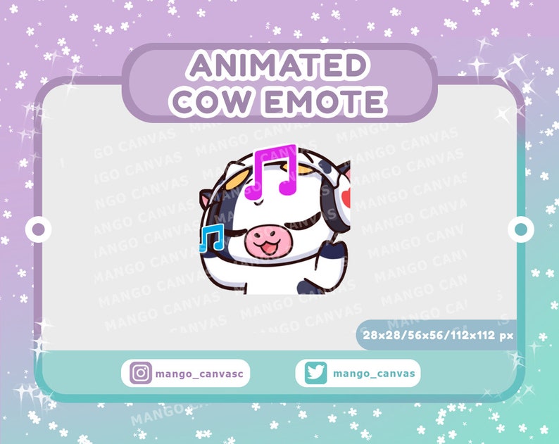 Animated Cow Emote-music Emote - Etsy