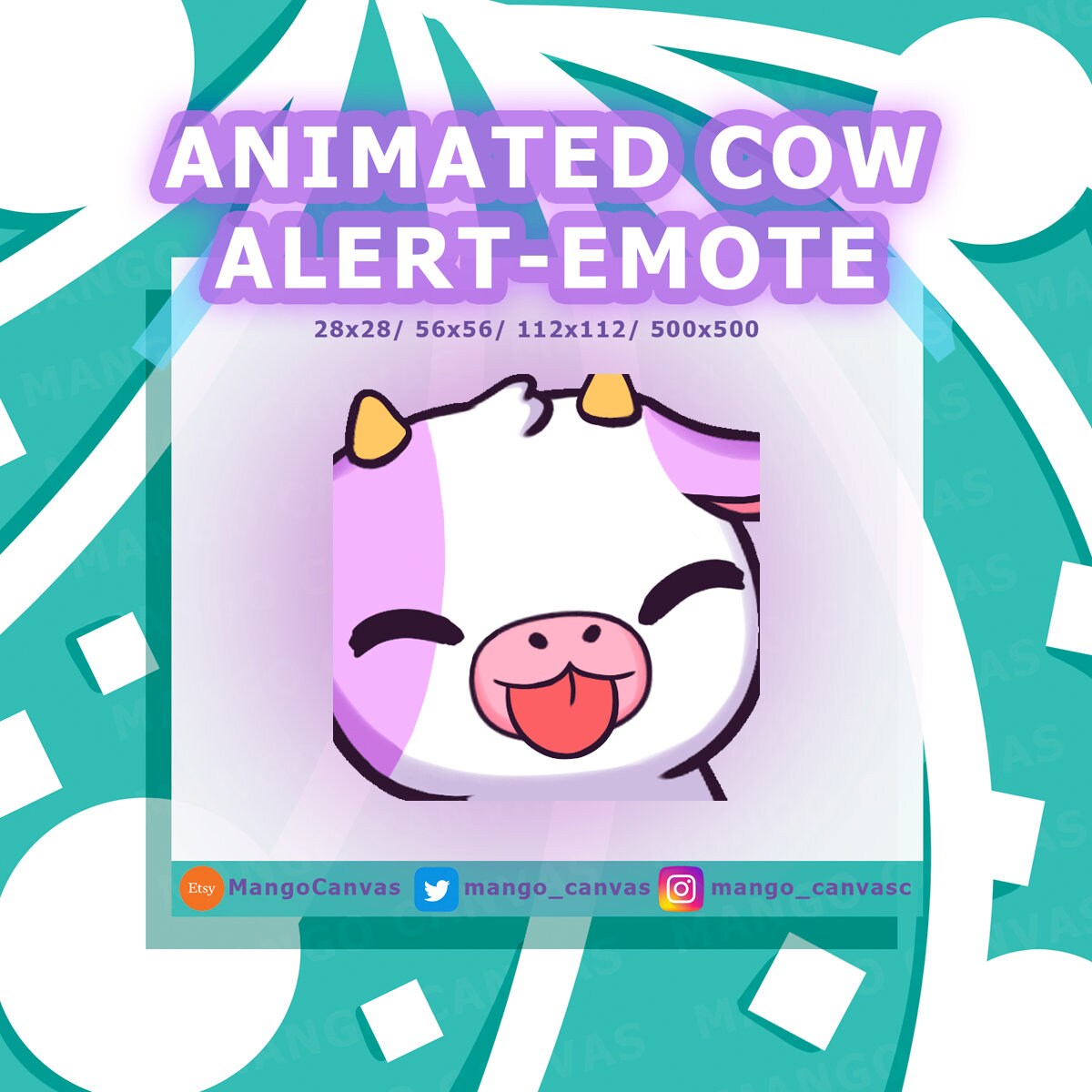 Animated Purple Cow lick Emote-alert - Etsy