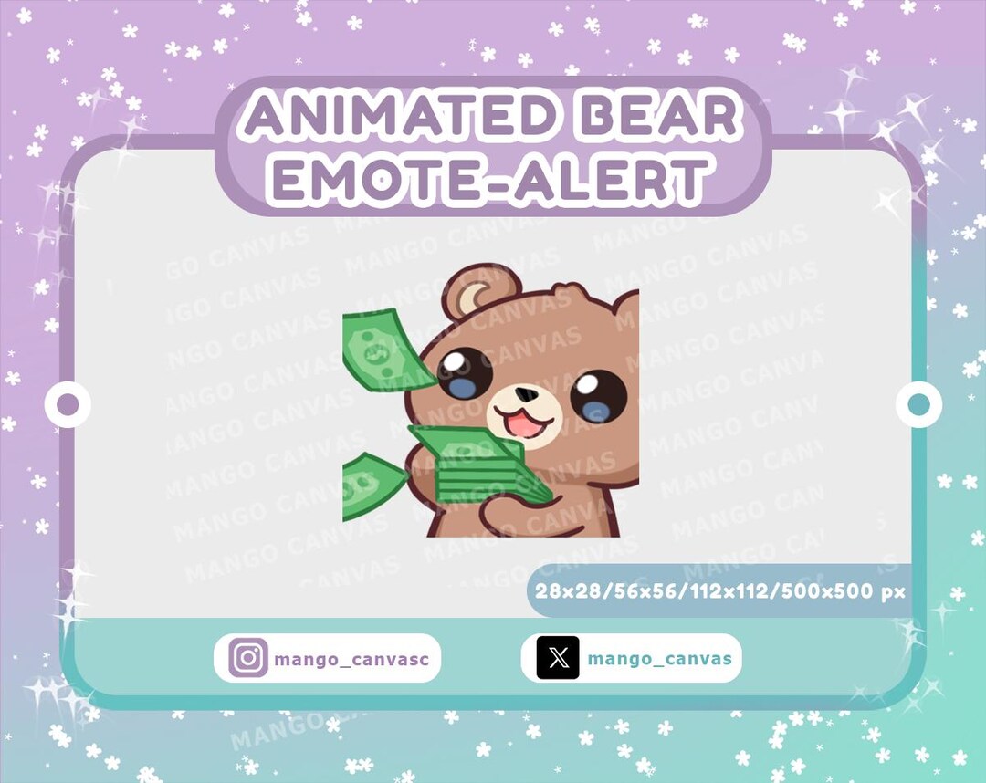 Animated Bear Emote Alert / Money Emote-alert - Etsy