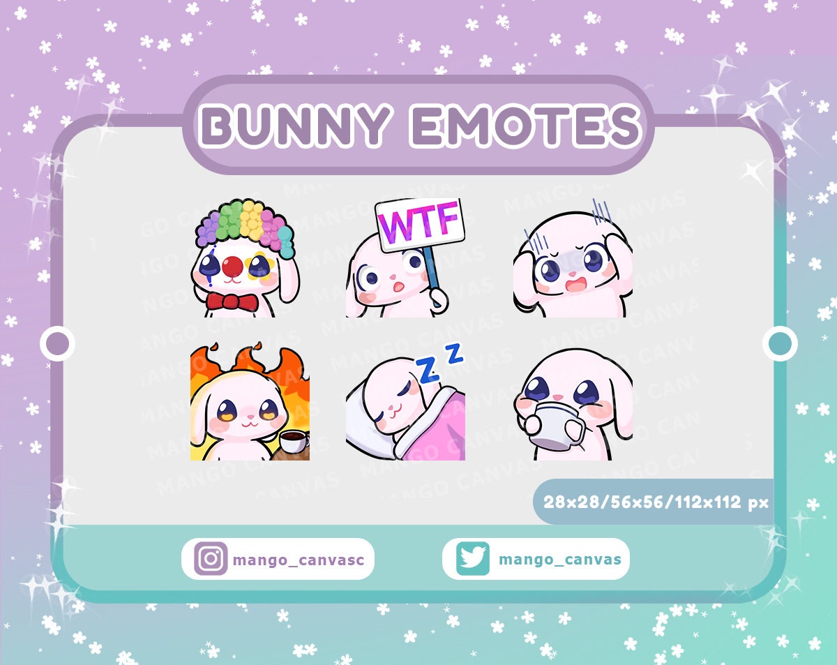 Twitch Emotes-bunny Emotes Set 2 - Etsy