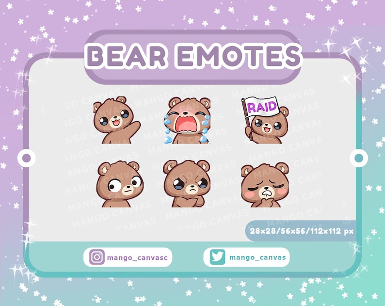 Twitch Emotes-bear Emotes Set 1 - Etsy