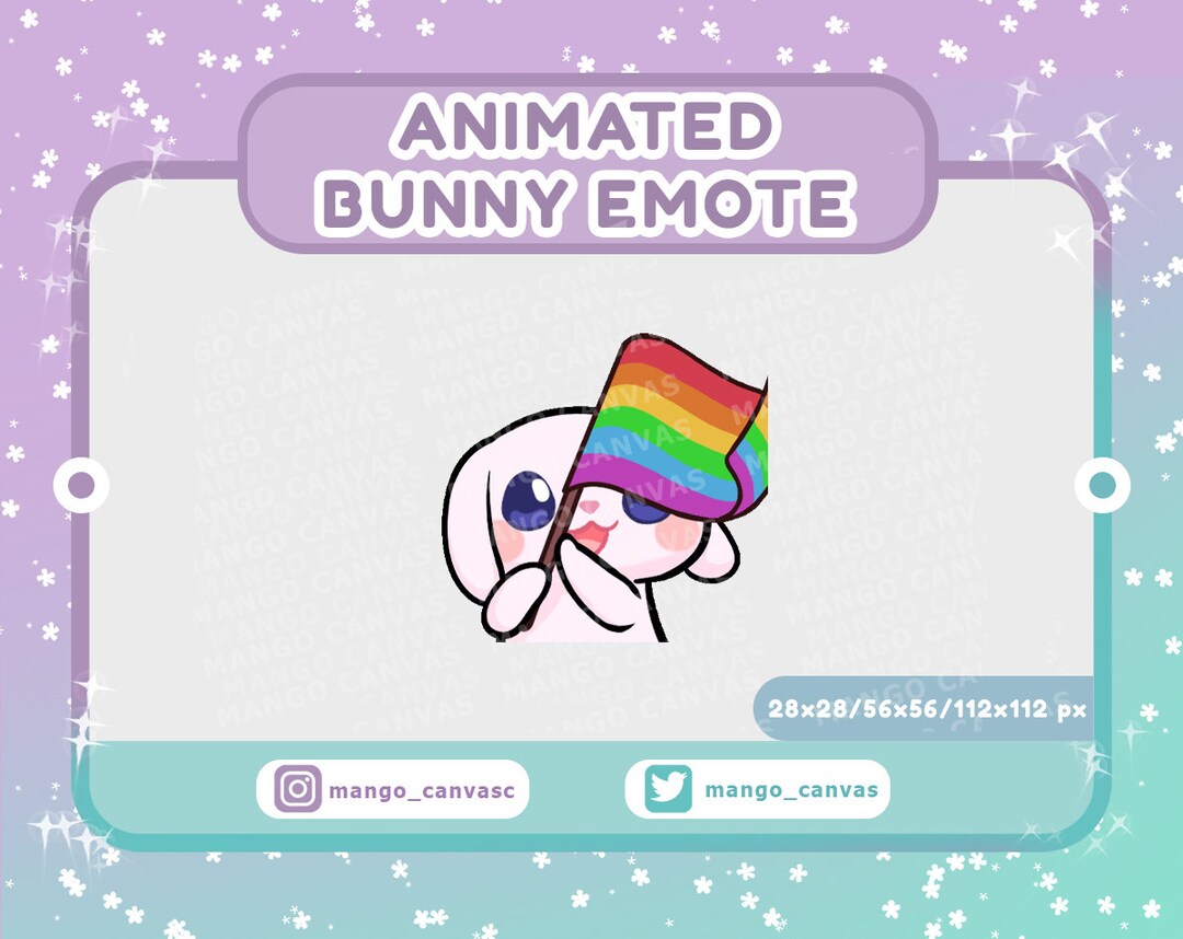 Animated Bunny Emote-pride Flag Emote - Etsy