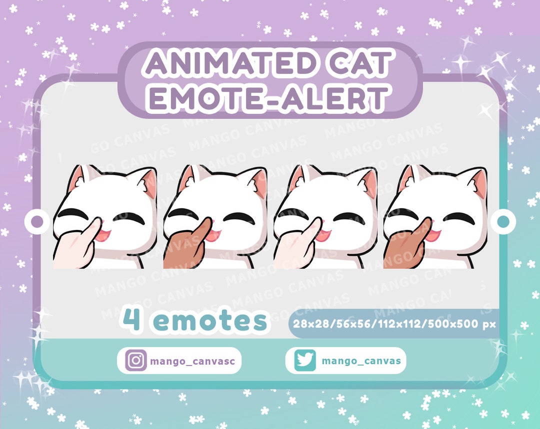 Animated White Cat Emote Alert /boop Emote-alert - Etsy
