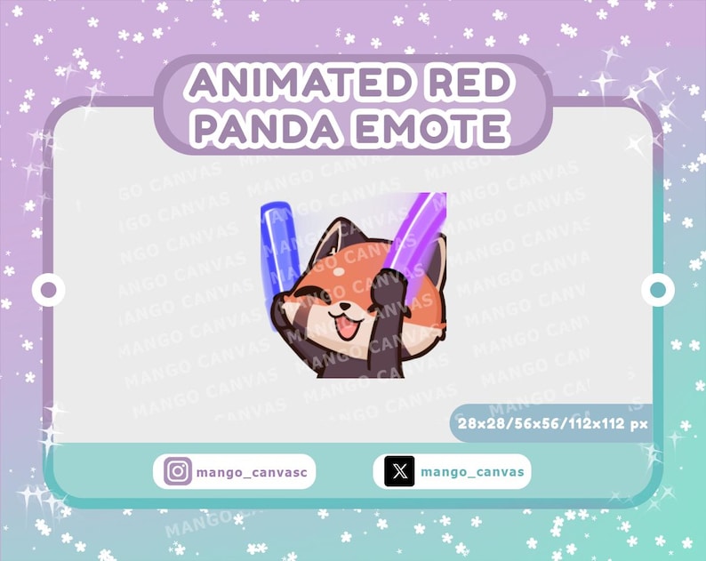 Animated Red Panda Emote-light Stick Emote - Etsy