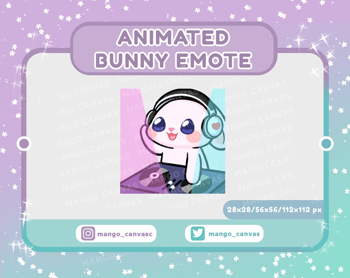 Animated Bunny Emote-dj Emote - Etsy