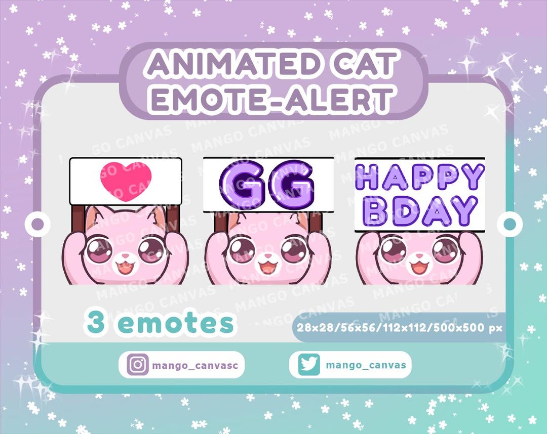 Animated Pink Cat Emote-gg Sign Emote/heart Sign Emote - Etsy