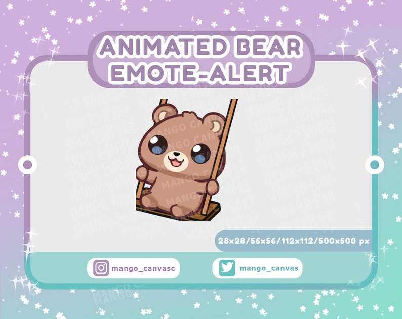 Animated Bear Emote Alert /swing Emote-alert - Etsy
