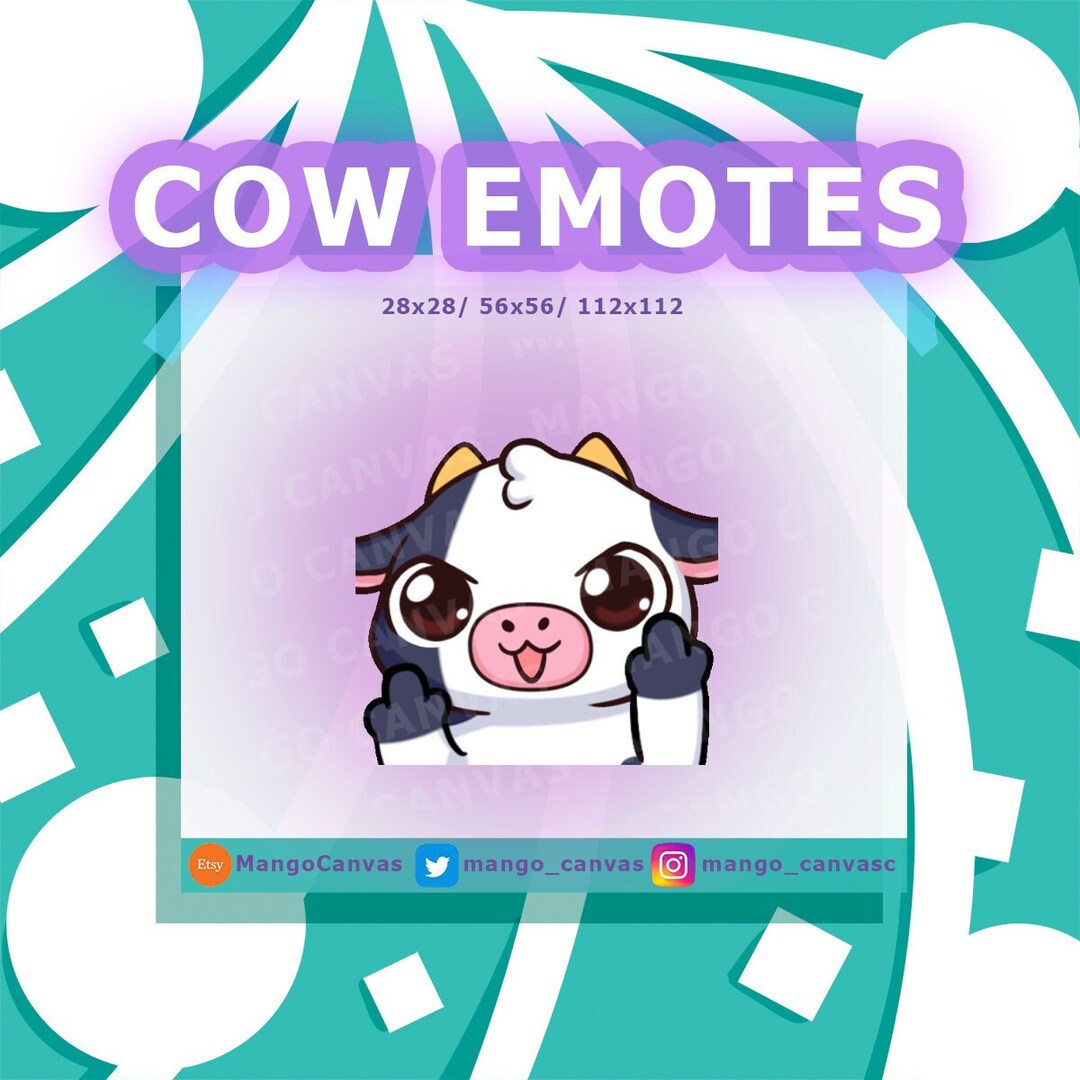 Animated Cow Emote-middle Finger Emote - Etsy