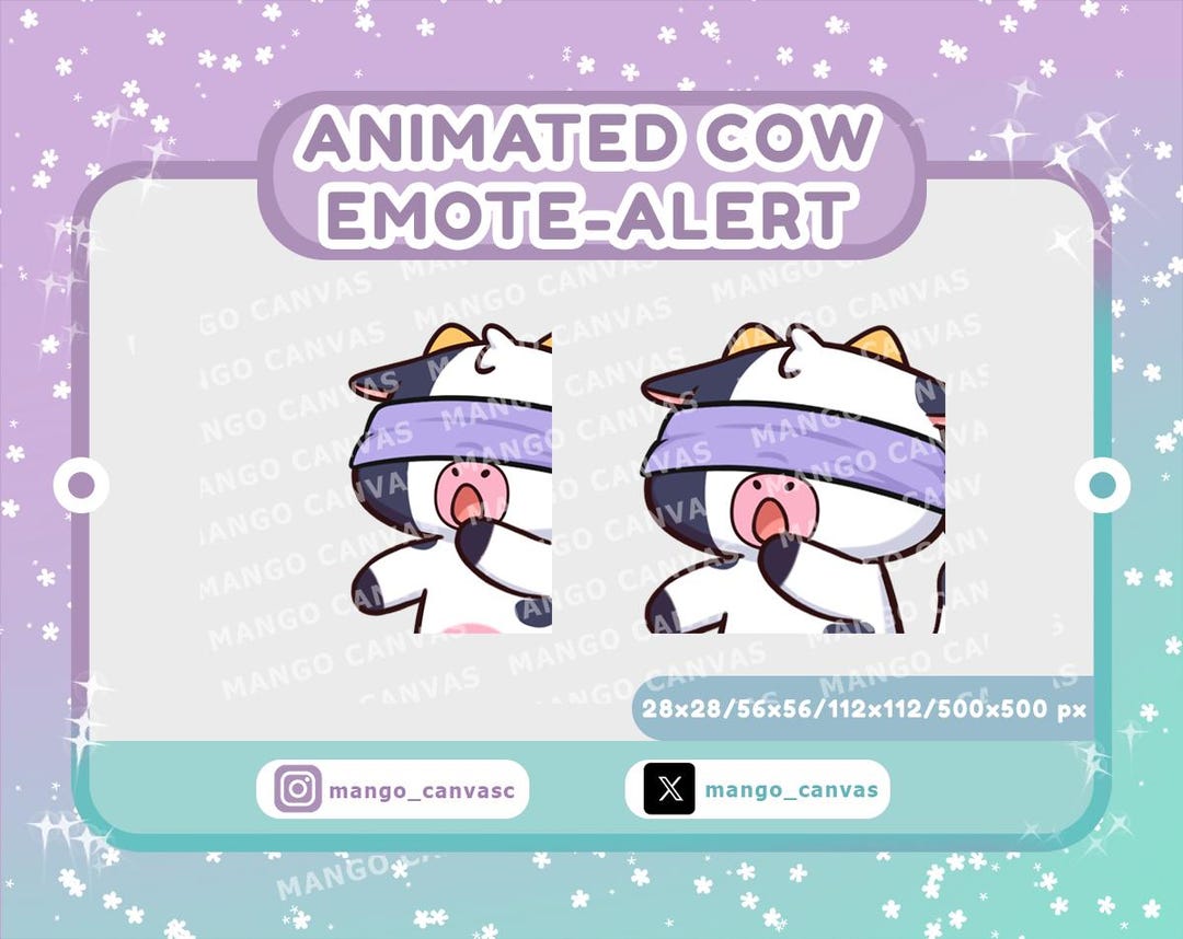 Animated Cow Emote Alert / Blind Emote-alert - Etsy