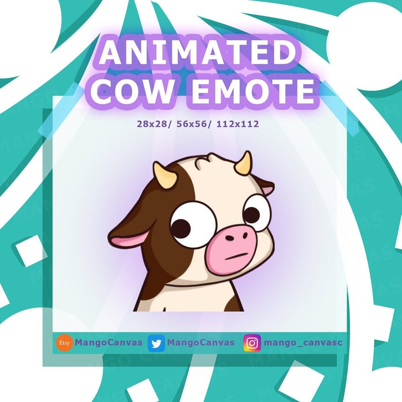 Animated Brown Cow Emote - Etsy