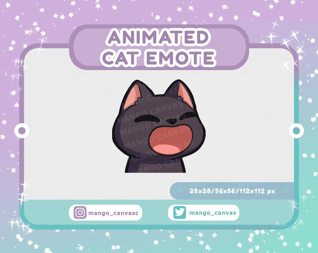 Animated Black Cat Emote-pop Emote - Etsy