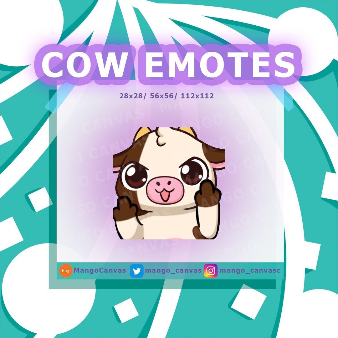 Animated Brown Cow Emote-middle Finger Emote - Etsy
