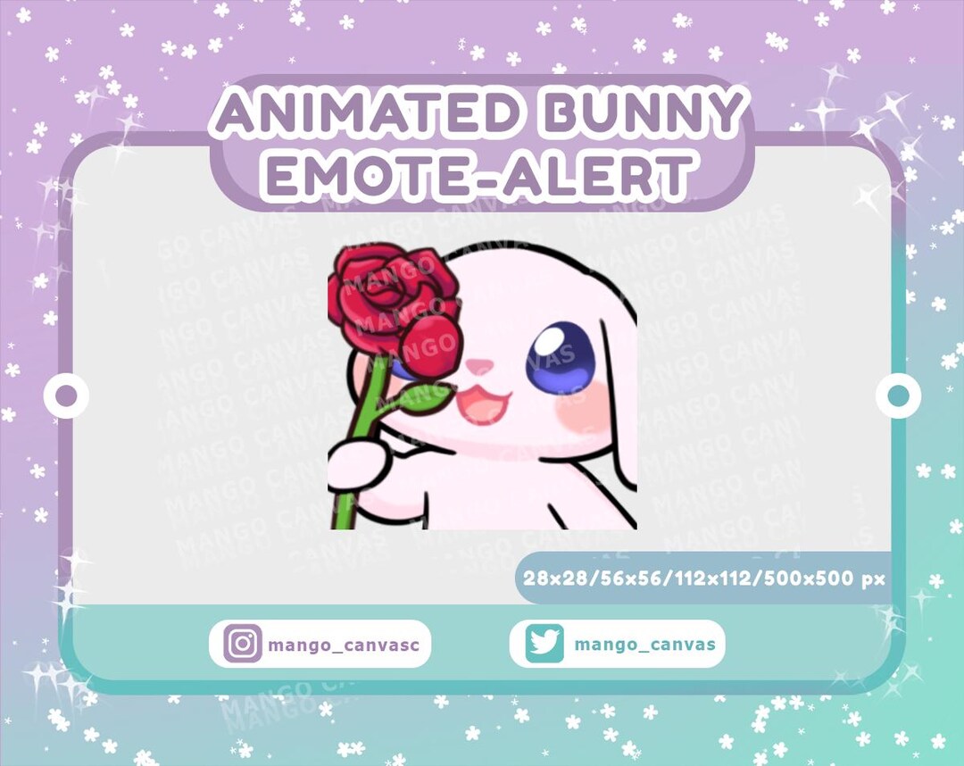 Animated Bunny Emote-alert /rose Emote-alert - Etsy